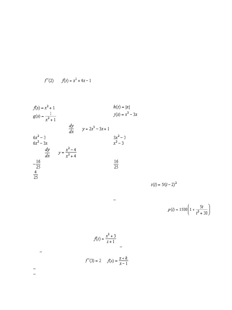 MCV4U Chp2 Practice Test | PDF | Tangent | Derivative