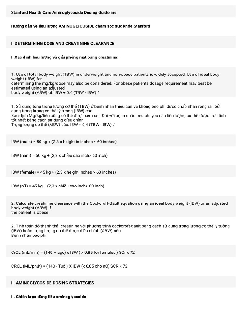 SHC-Aminoglycoside-Dosing-Guide (1) - Song NG | PDF