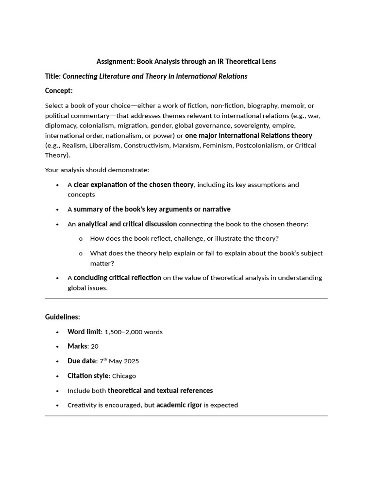 Iir Pol SC Hons 1a Assignment | PDF