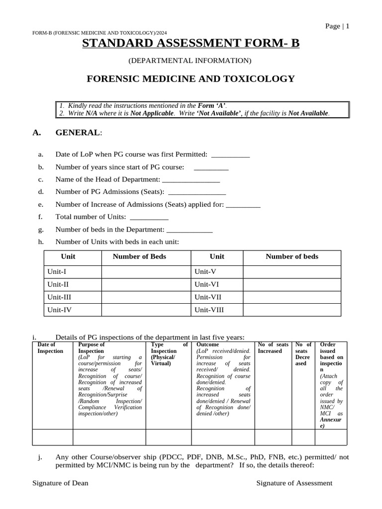 Form-B (Forensic Medicine and Toxicology | PDF | Autopsy | Forensic Science