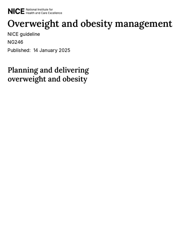 Planning and Delivering Overweight and Obesity Services and ...