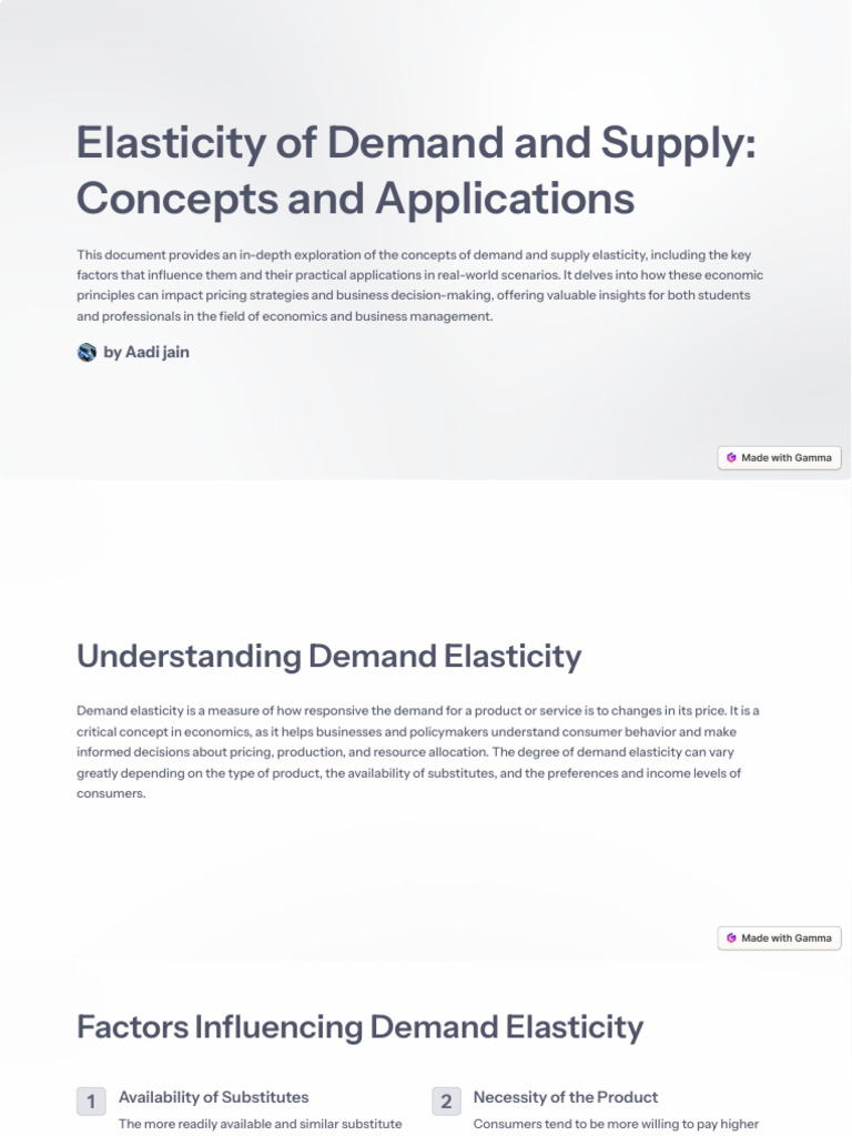 Elasticity of Demand and Supply Concepts and Applications | PDF ...