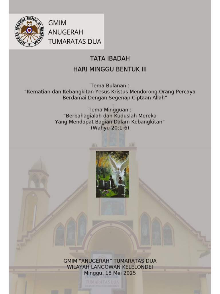 Tata Ibadah Hari Minggu III 18 Mei 2025 | PDF