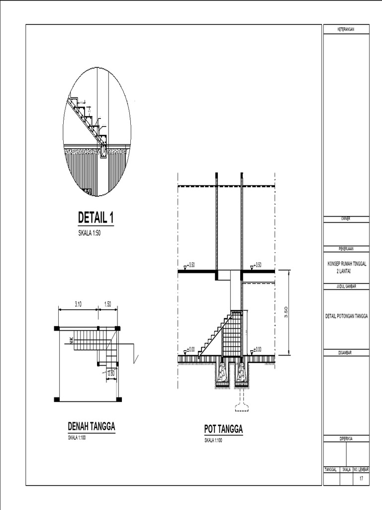 Detail 1: Denah Tangga Pot Tangga | PDF