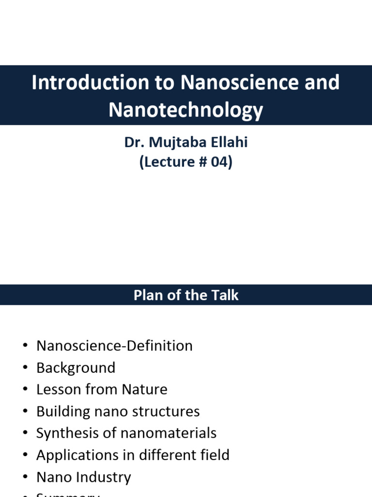 6-LECTURE 4 introduction to nano science and nanotechnology- (1) | PDF | Nanotechnology | Microscope
