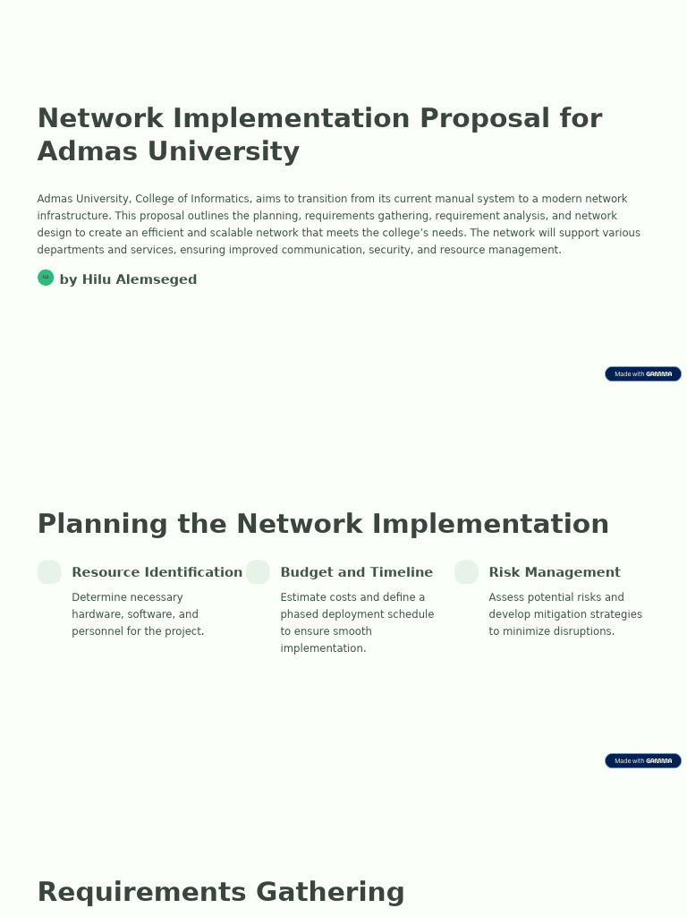 Network Upgrade Proposal for Admas University | PDF | Computer Network ...