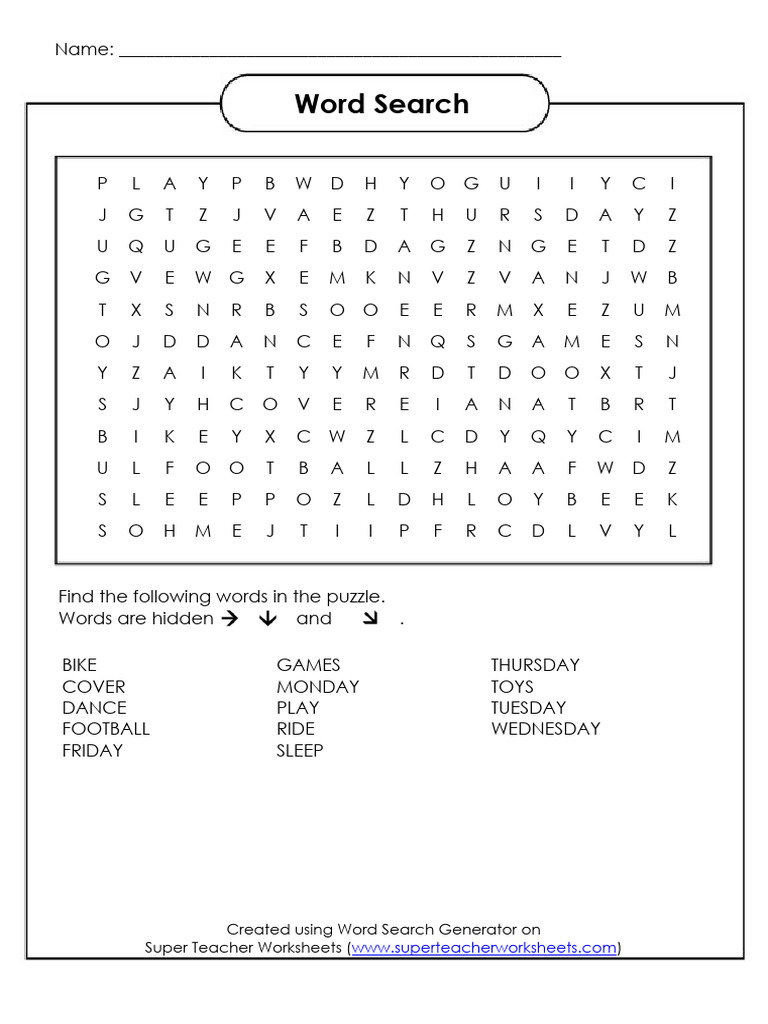 Super - Teacher - Worksheets - Word - Search YEAR 2 B | PDF | Word Search
