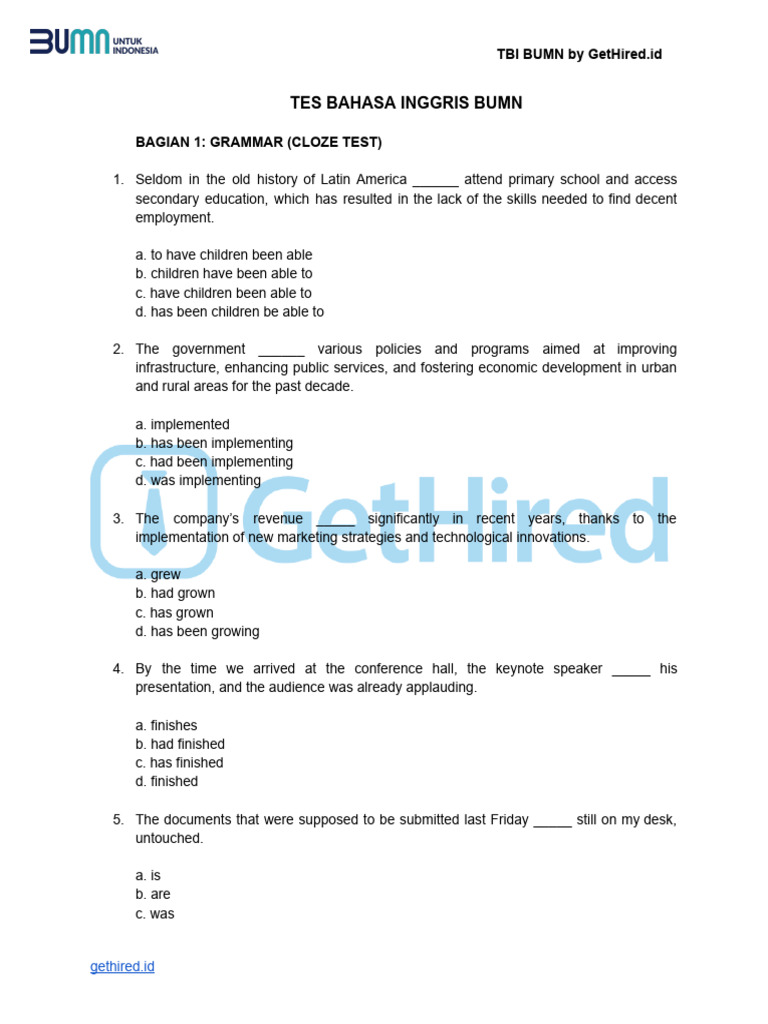 TBI BUMN Lengkap Kunci & Pembahasan by GetHired | PDF | Homo | Thoroughbred