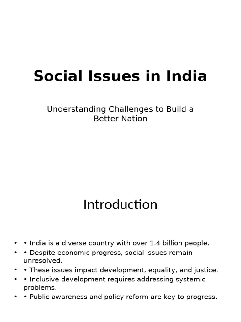 Social Issues Hindering India's Development | PDF | Poverty | Poverty ...
