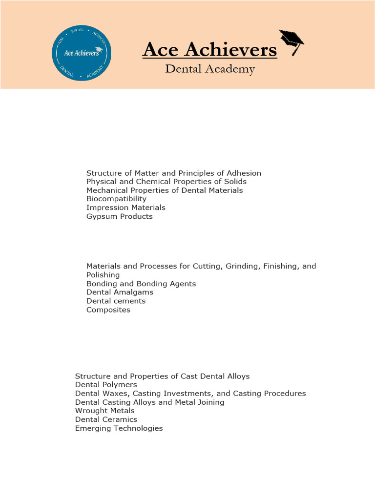 4 Dental Materials Syllabus | PDF