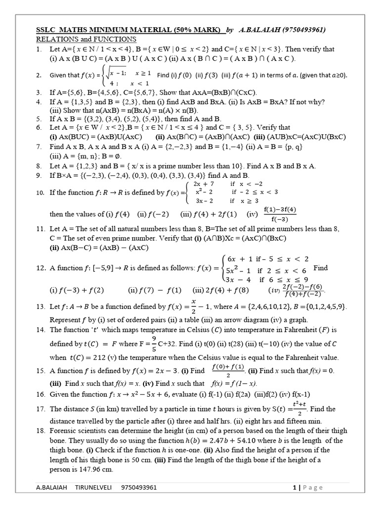 Namma Kalvi 10th Maths Important Questions em 216339 | PDF