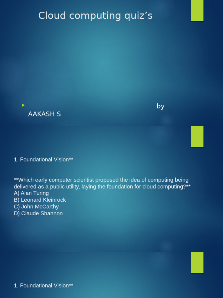 Cloud Computing Quiz's | PDF | Cloud Computing | Platform As A Service