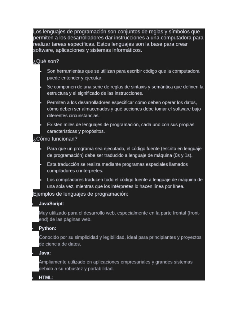 Lenguajes de Programacion | PDF | Lenguaje de programación | Programación de computadoras