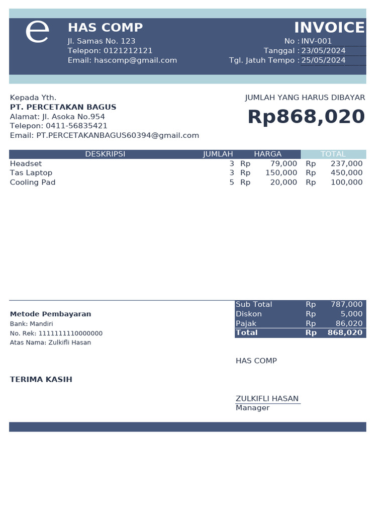 Invoice Excel | PDF
