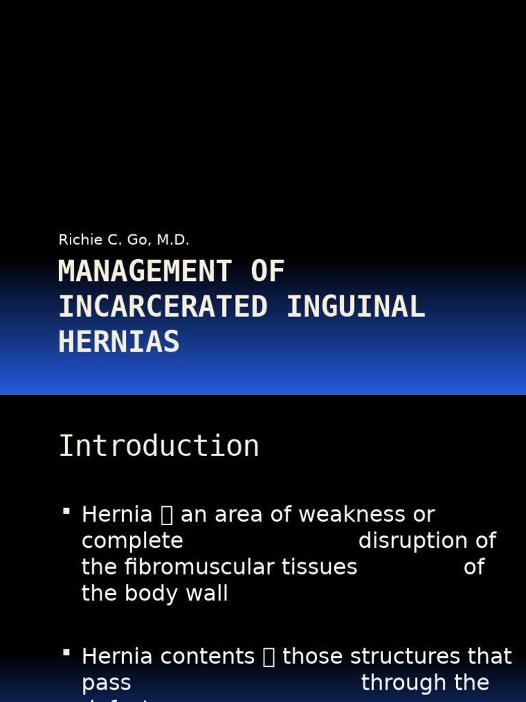 Incarcerated Inguinal Hernia Management | PDF