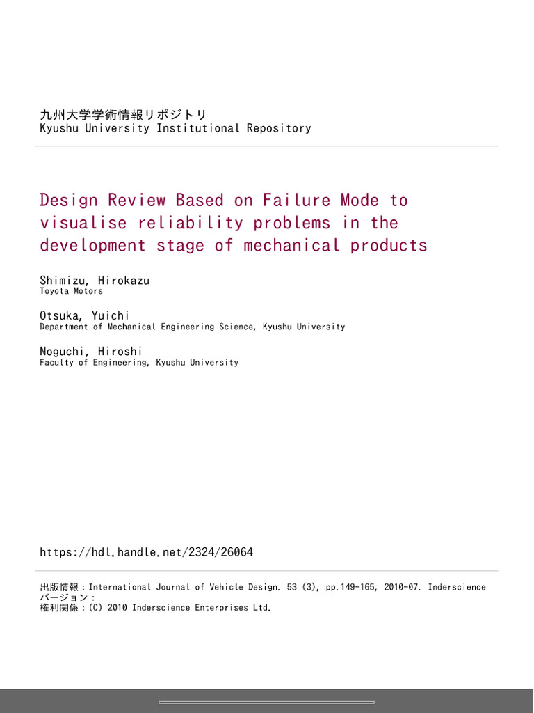 Design Review Based On Failure Mode To Mech Relability | PDF ...