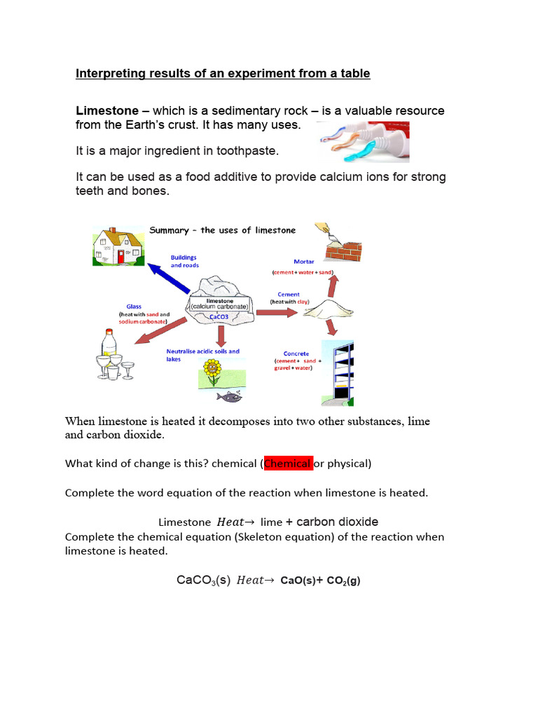 Interpreting Results Table | PDF