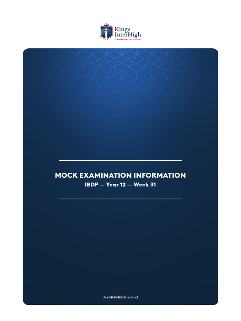 KIH IBDP Mock Exams Info Document v1 | PDF