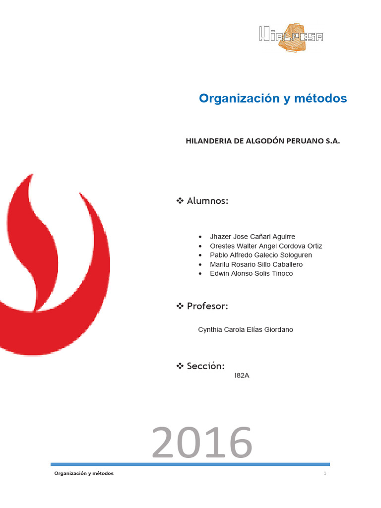 Trabajo Final OYM HIALPESA | PDF | Textiles | Business