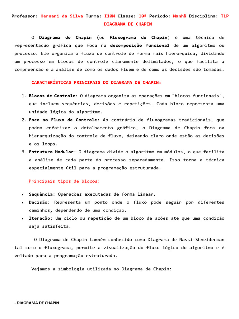 08-Diagrama de Chapin | PDF | Algoritmos | Controle de fluxo