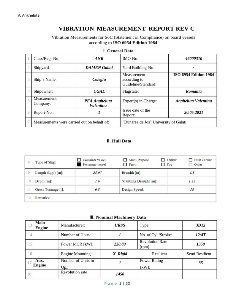Vibration Measurement Report for Vessel | PDF | Sampling (Signal ...