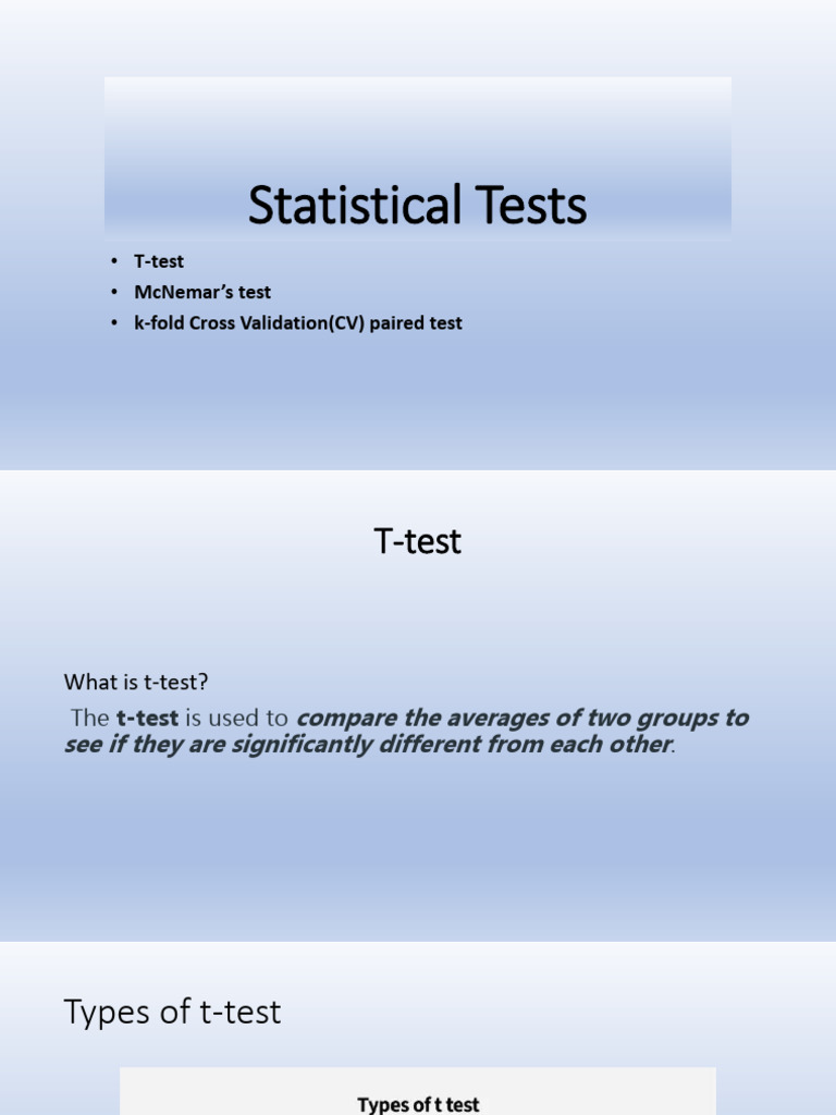 ML Statistical Test | PDF