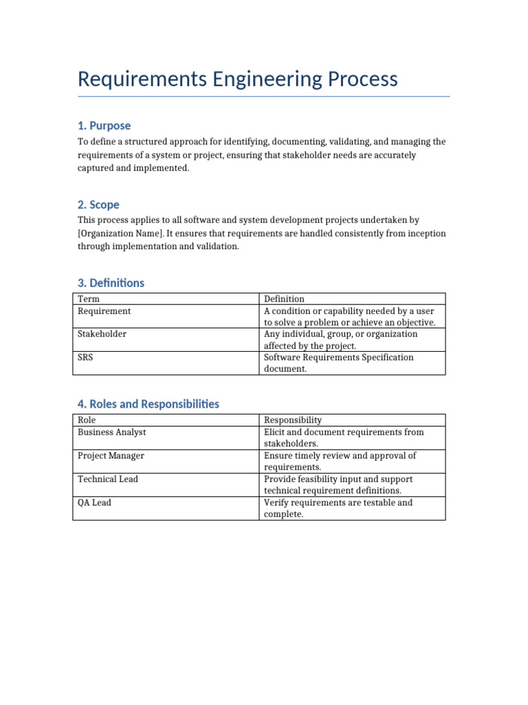 Requirements Engineering Process | PDF