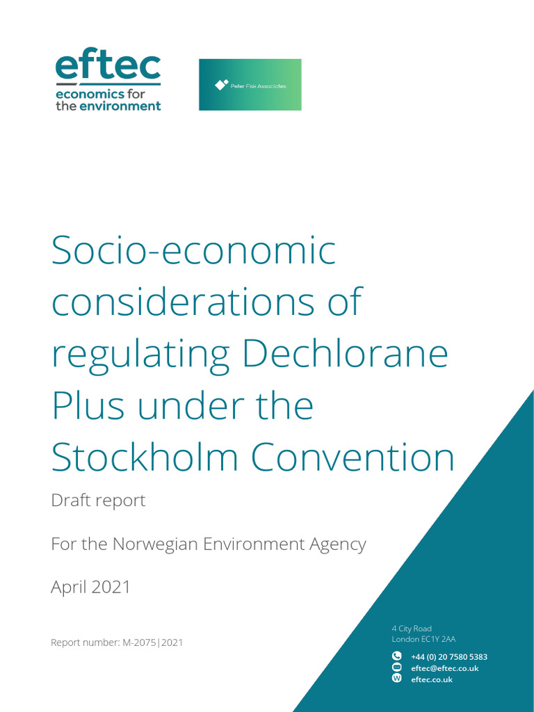 Socio-Economic Considerations of Regulating Dechlorane Plus Under The ...