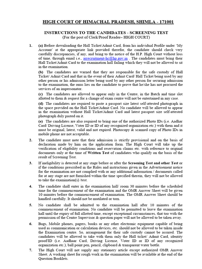 Instructions Screening Clerk HC 05052025 3 | PDF