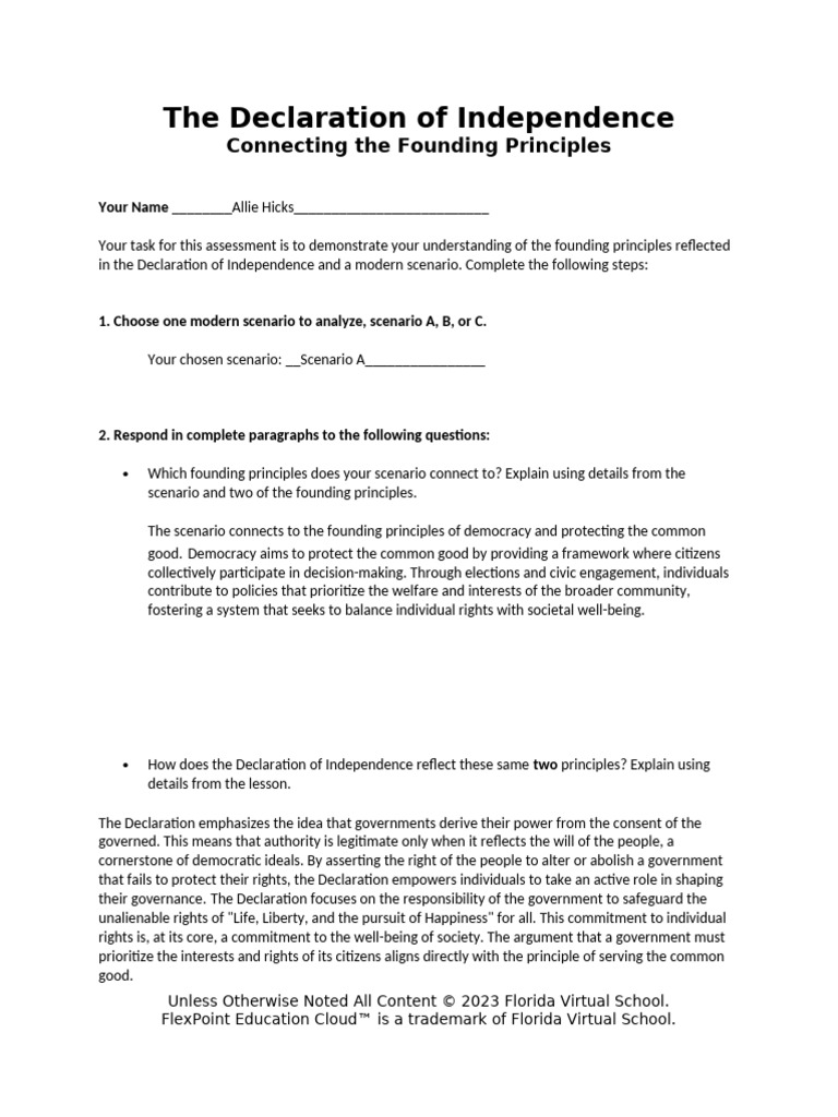 The Declaration of Independence Template | PDF | Democracy | Political ...