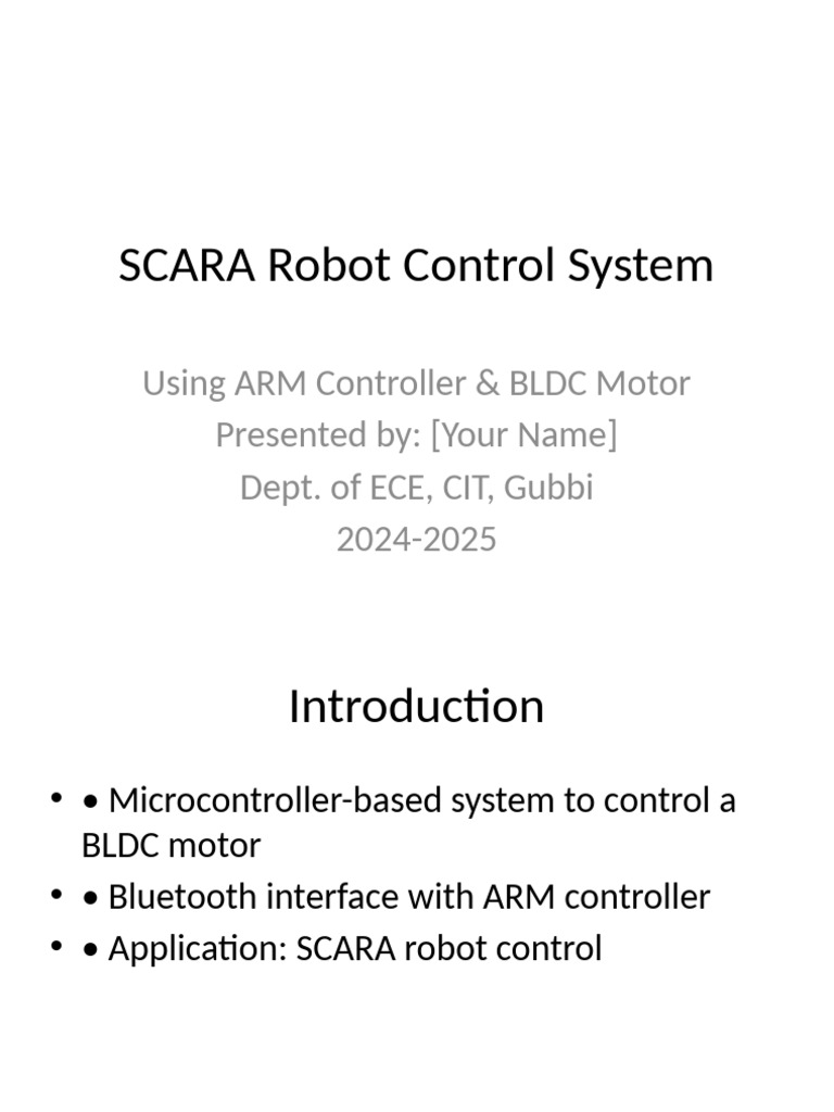 SCARA Robot Presentation | PDF