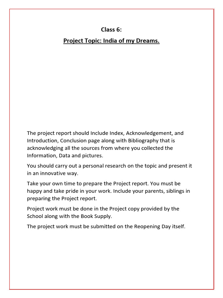 Class 6 Project | PDF