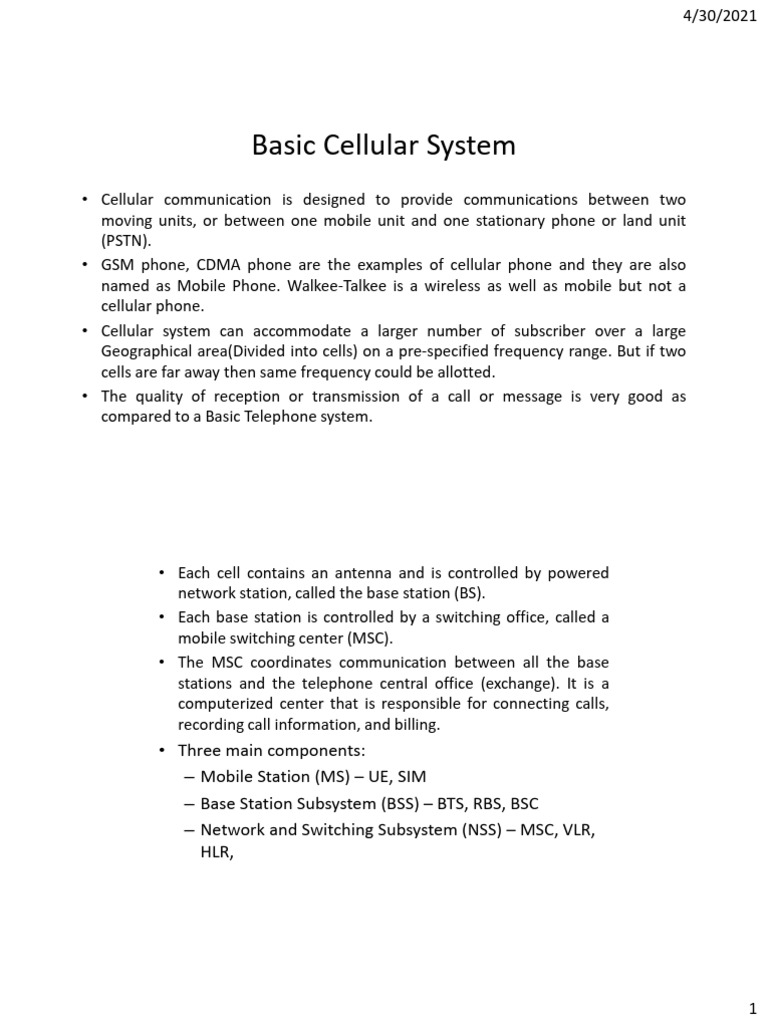 GSM Cellular System | PDF | Mobile Telecommunications | Service Industries