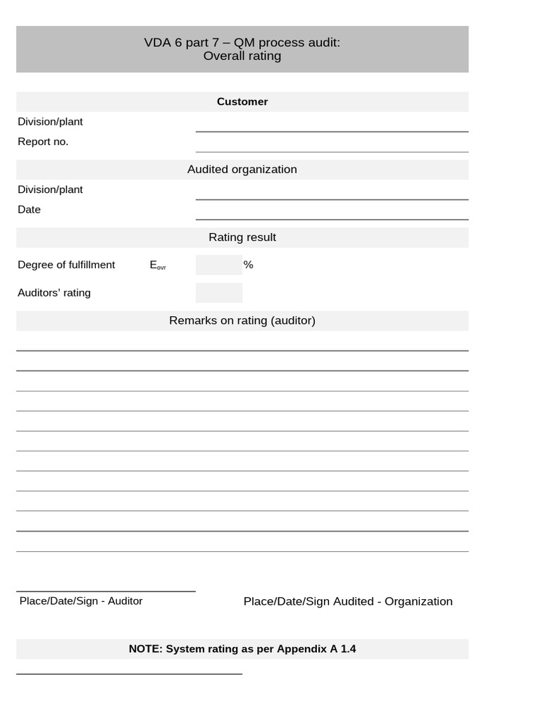 VDA 6.3 QM Process Audit Overview | PDF | Audit | Project Management