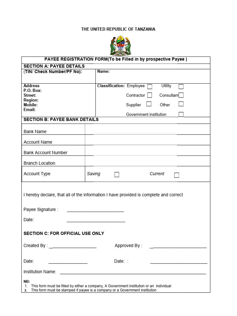 Payee Registration Form Guide | PDF