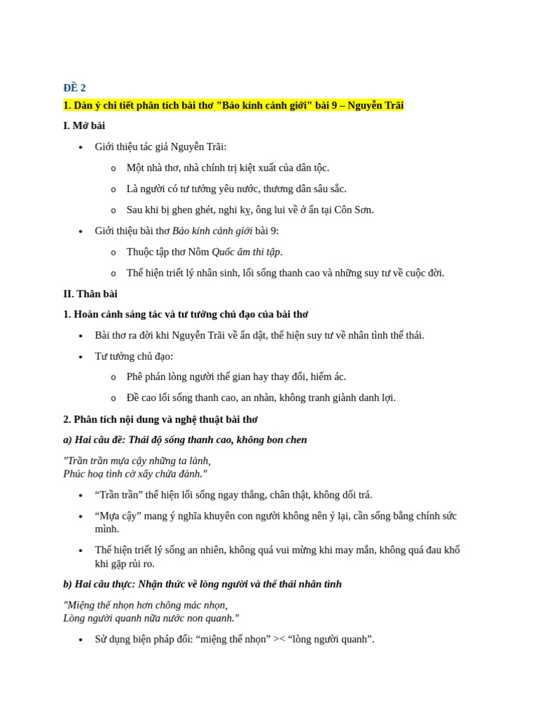 Ôn tập GK2 V10 | PDF