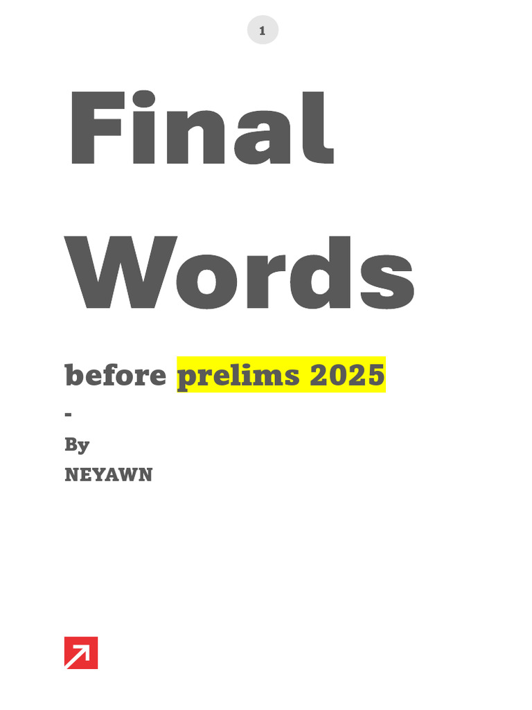 Final Words For Prelims 2026 | PDF