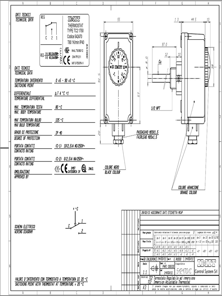 Thermostat Imit Type Tc2 1750 | PDF