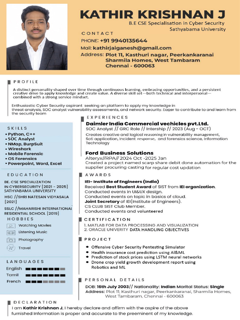 Kathir Resume Final | PDF
