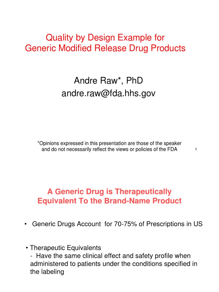 Generic Modified Release Drug Products | PDF | Generic Drug ...