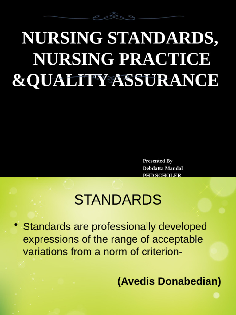 Quality Assurance and Standards | PDF | Nursing | Health Care