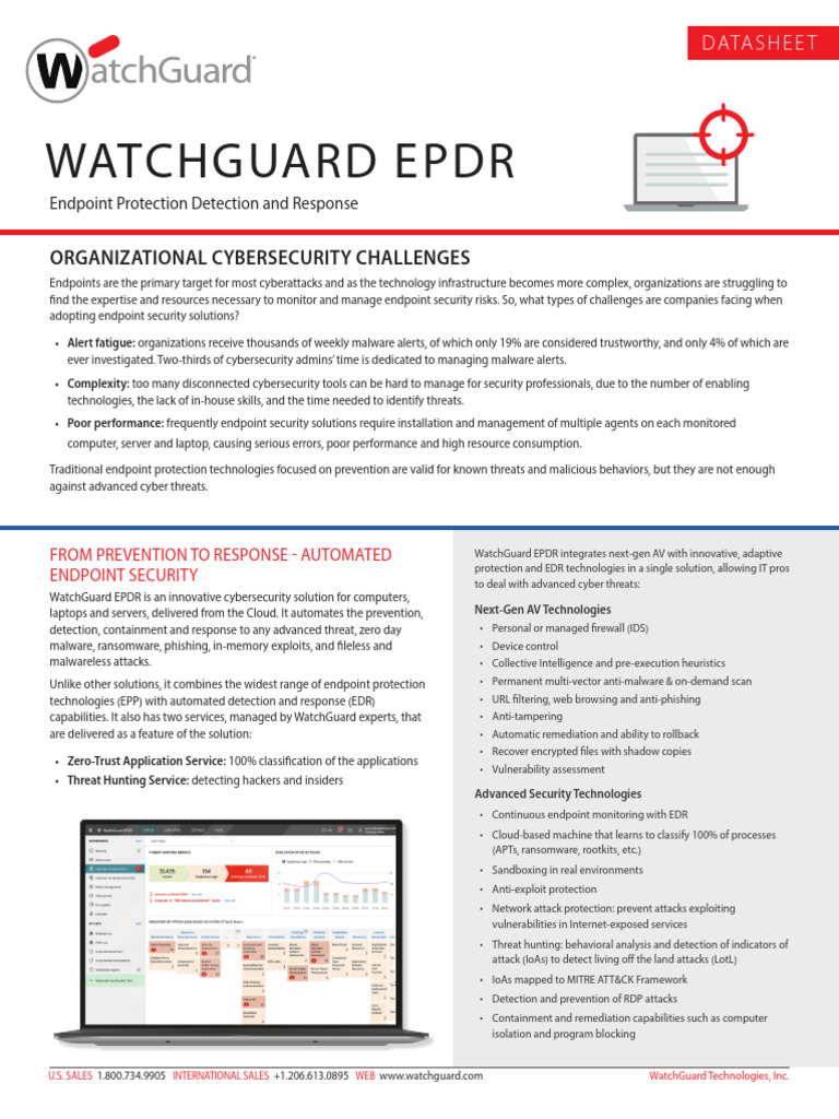 WatchGuard EPDR: Advanced Endpoint Security | PDF | Computer Security ...