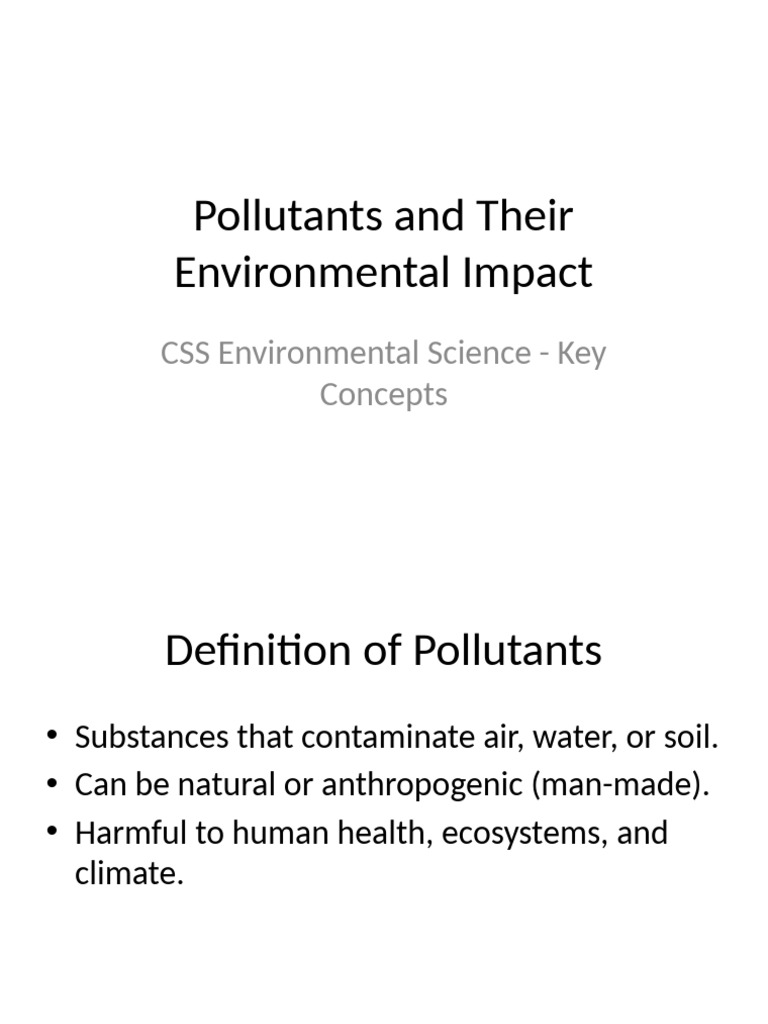 CSS Environmental Science Pollutants | PDF