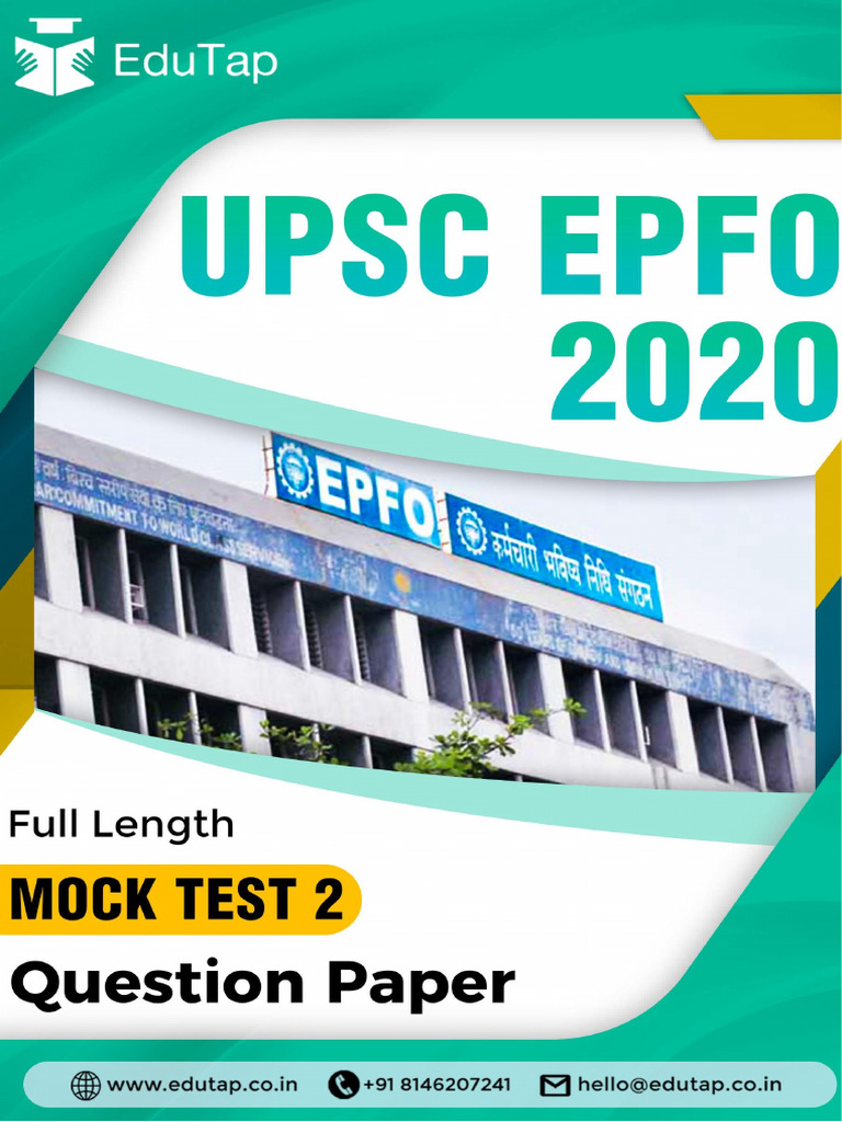Full Length Test 2 Question Paper UPSC EPFO 2020 Lyst6289 | PDF ...