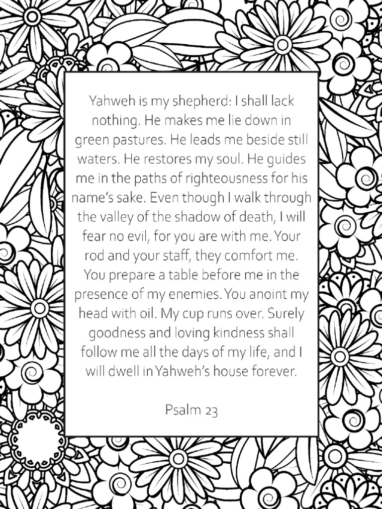 Coloring Page Psalm 23 | PDF
