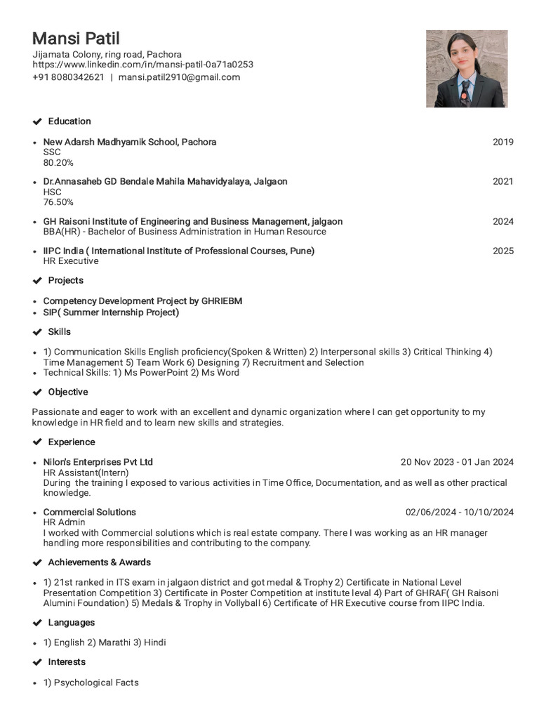 Mansi Patil - IT Recruiter | PDF