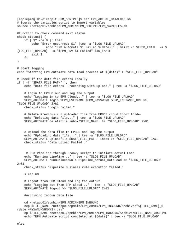 Epm Actual Dataload | PDF