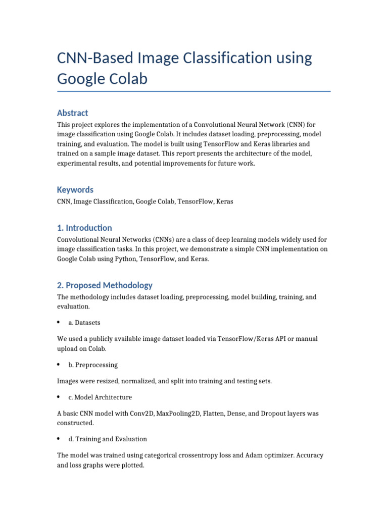 CNN Image Classification Report | PDF | Deep Learning | Computer Vision