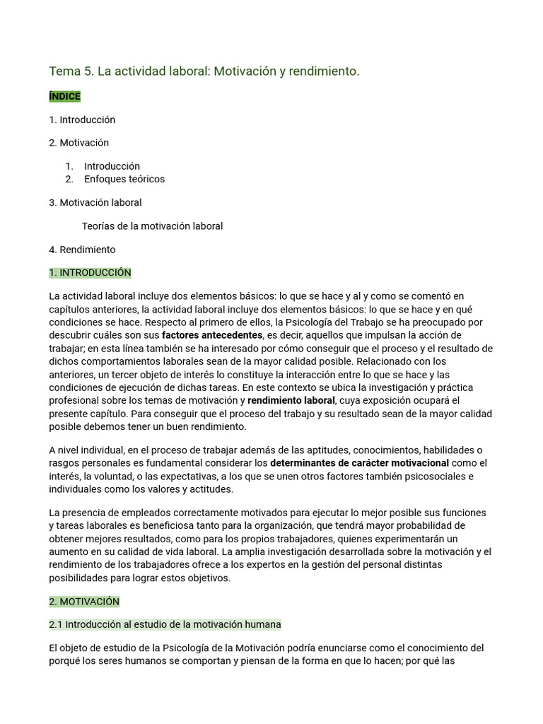 Tema 5-2 | PDF | Motivación | Motivacional