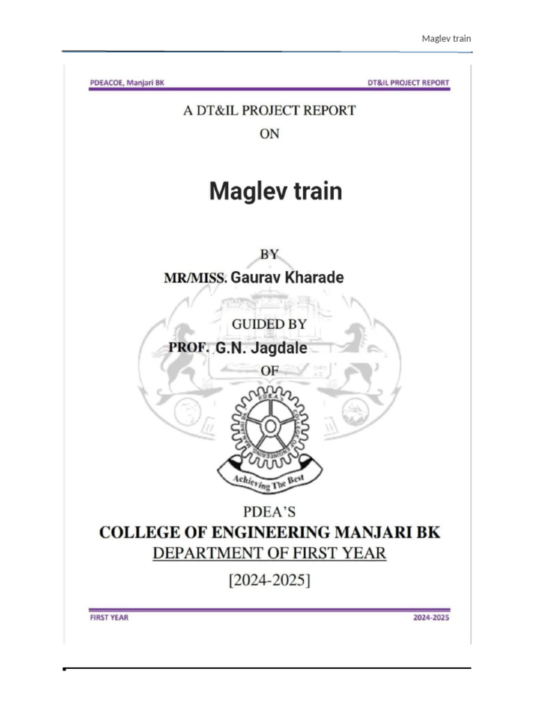 Maglev Train: Technology and Benefits | PDF | Train | Propulsion
